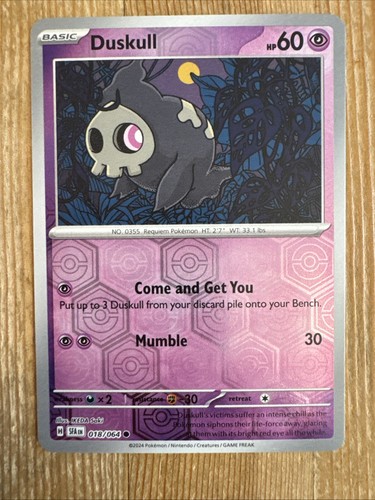 Duskull - 018/064 - Reverse Holo Shrouded Fable Pokémon Card - NM | eBay