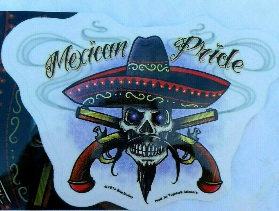 Mexican Pride Bandito Crossed Pistols Decal Sticker 6" x 4.1/4" | eBay