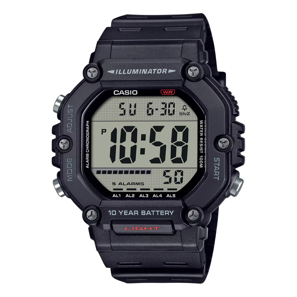 CASIO Herrenuhr digital große Ziffern 10 BAR mit langlebiger Batterie ...
