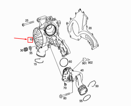 MERCEDES-BENZ S W221 Engine Water Pump A2782000801 NEW GENUINE | eBay