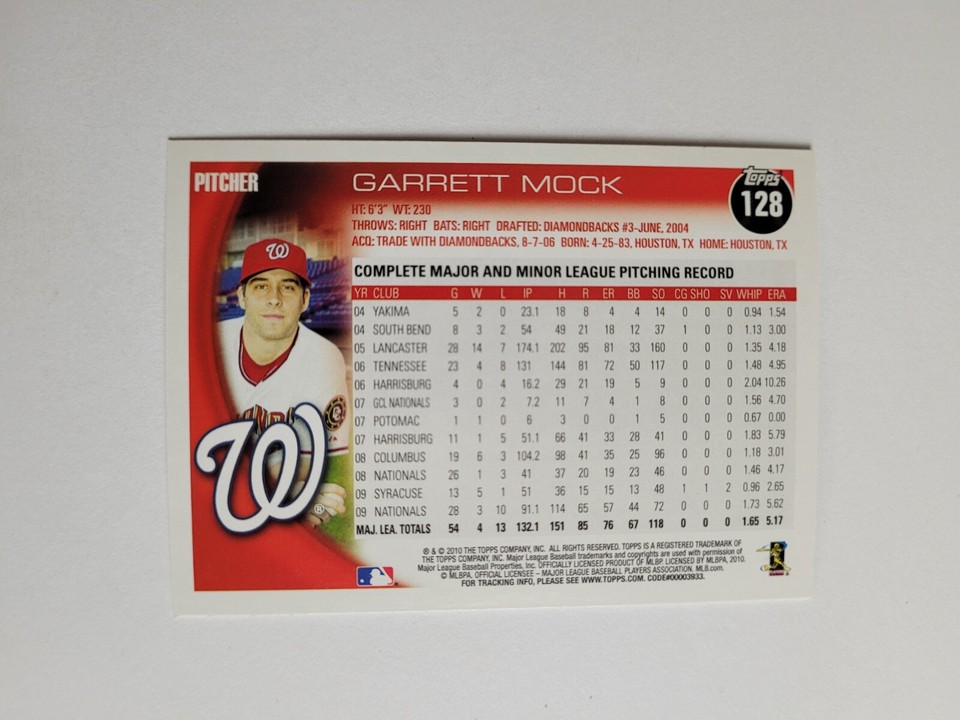2010 Topps Baseball #128 Garrett Mock | eBay