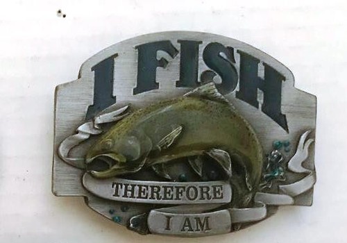 BELT BUCKLE "I FISH THEREFORE I AM" | eBay