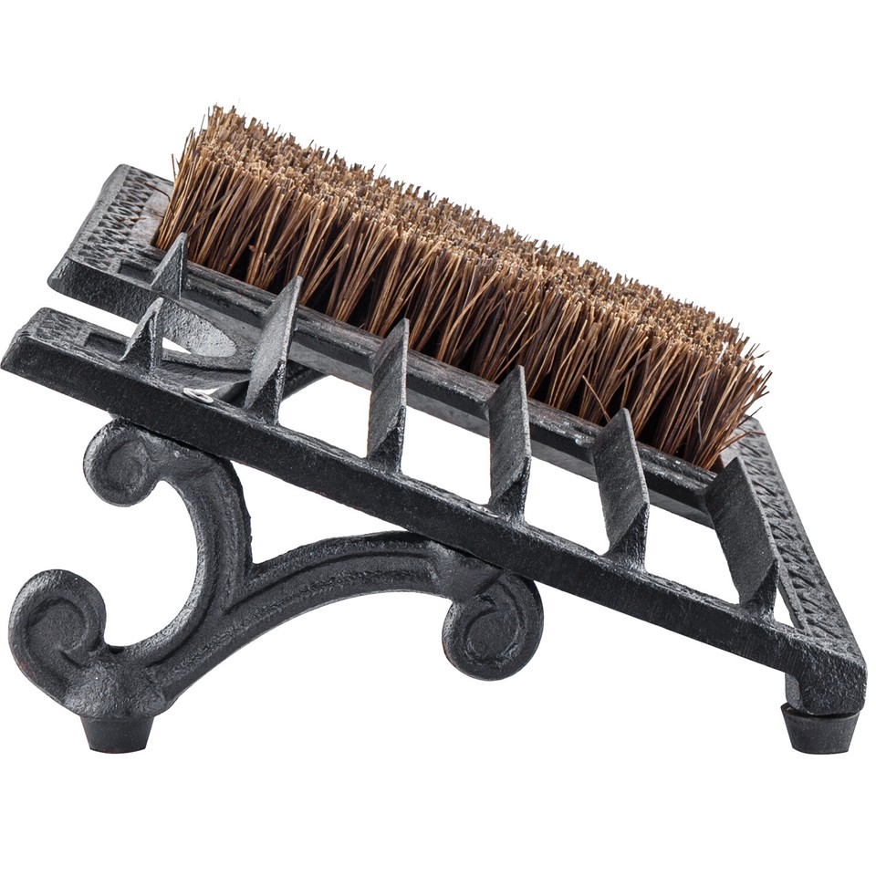 Vintage Black Heavy Duty Cast Iron Angled Boot Scraper Mat Dirt Cleaner ...