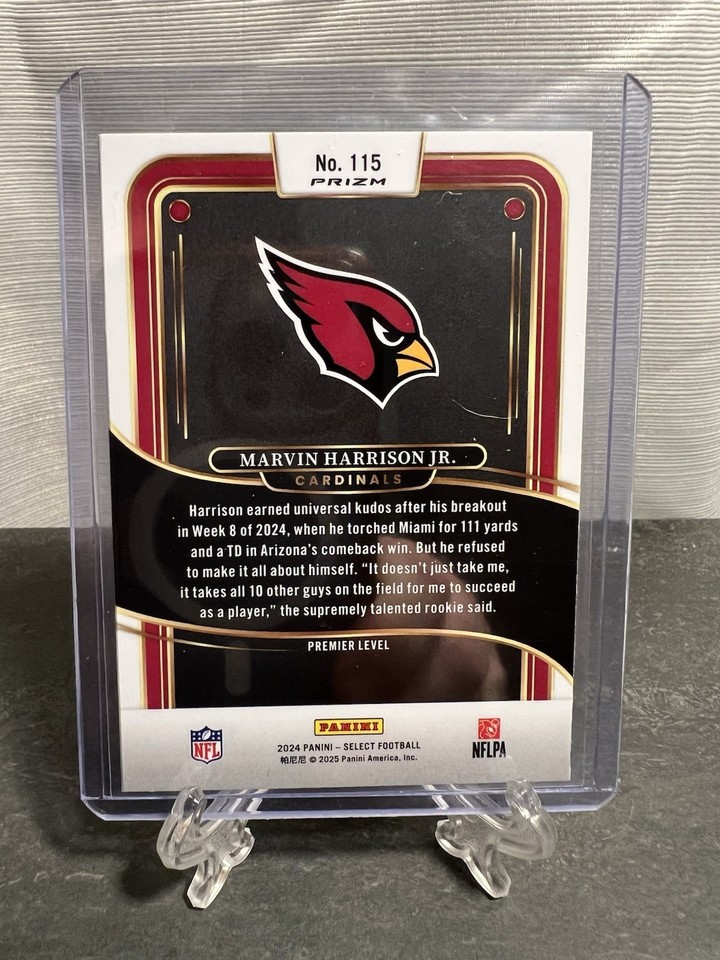 2024 Panini Select - Marvin Harrison Jr. #115 Red & Blue Shock Prizm ...