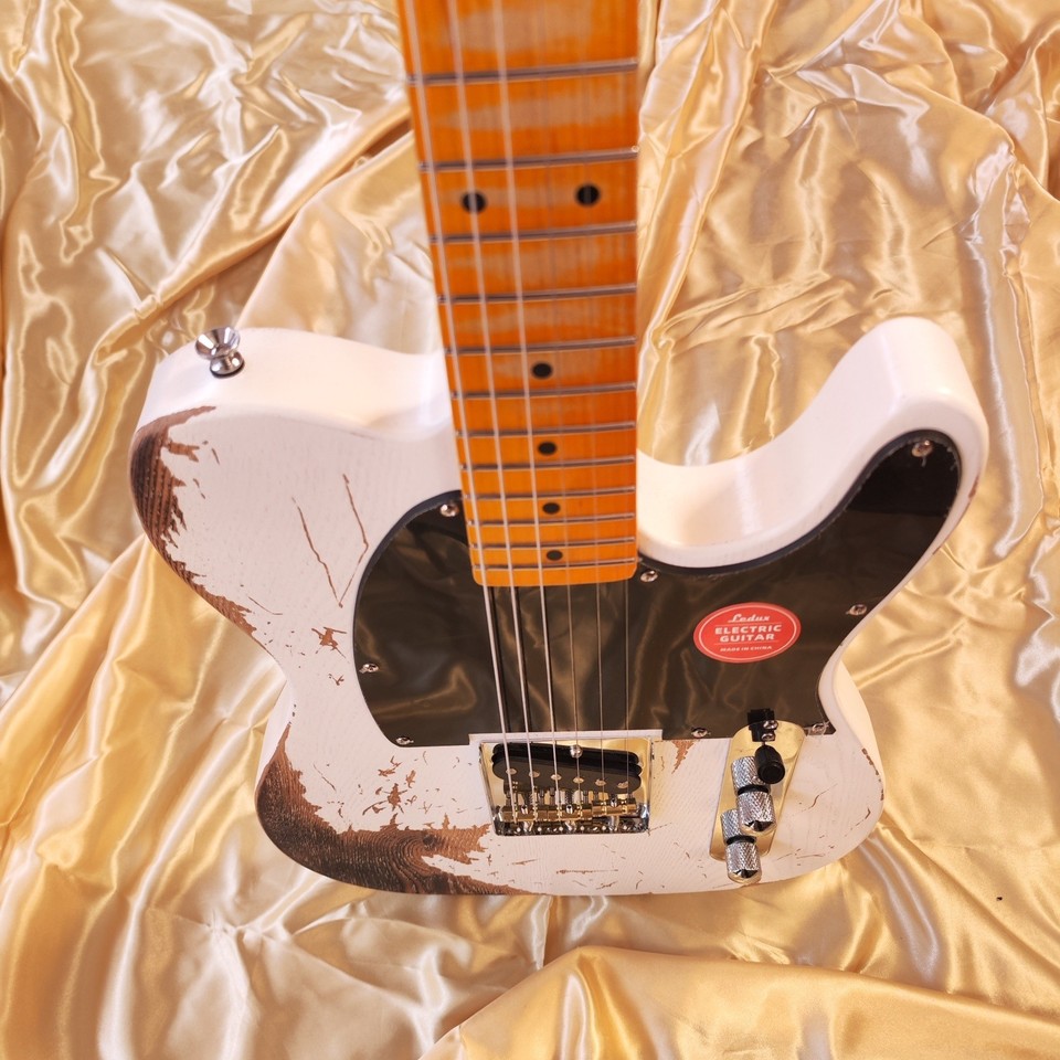 Factory White Tl Electric Guitar Heavy Aged Ash Body S Pickup Black ...