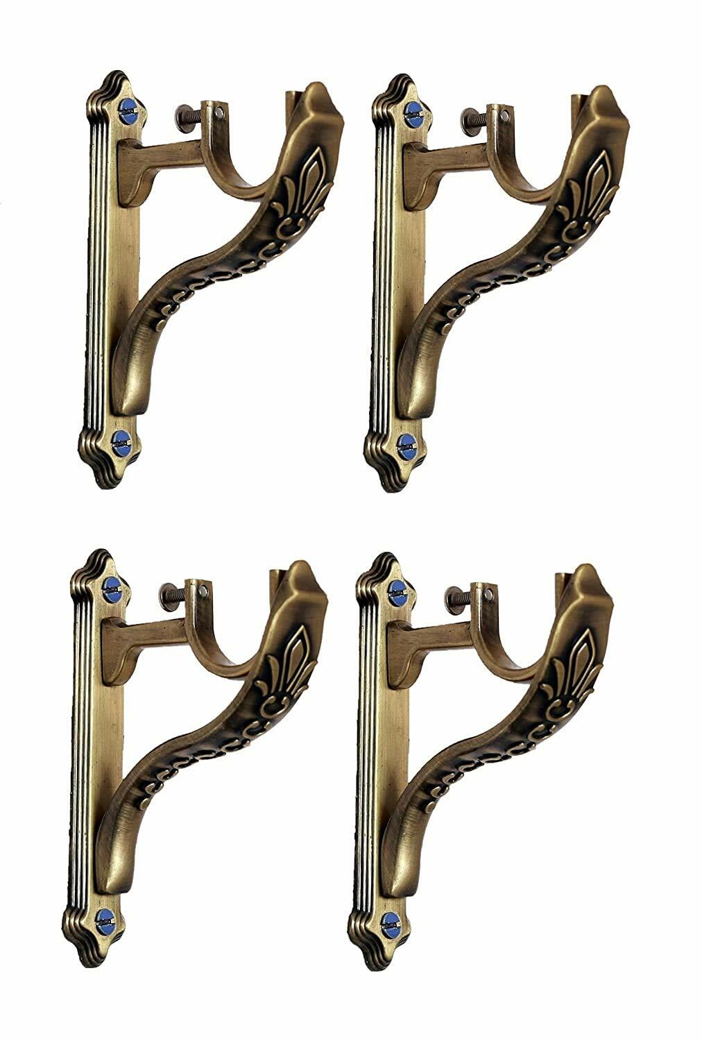 Antique Brass Door and Window Curtain Supporter Bracket Holder for 1 ...