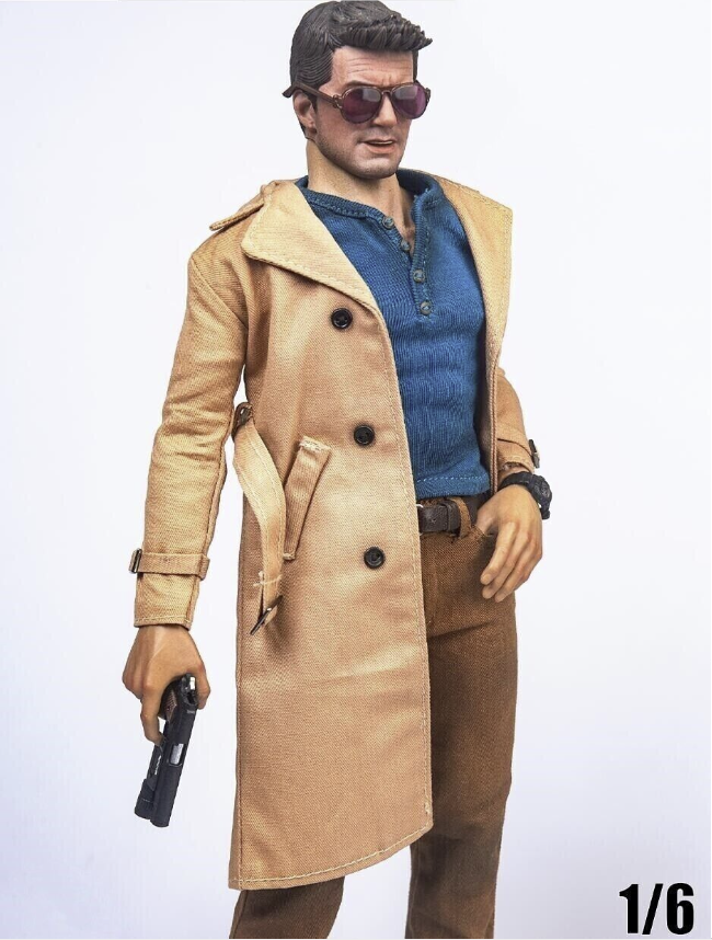 1/6 Trench Coat Windbreaker Sunglasses For 12" Worldbox Male Action ...