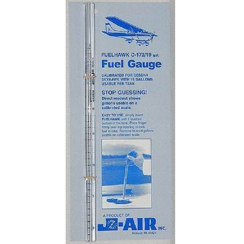 J-Air Fuelhawk Fuel Gauge - Cessna C-172 / 19 Gallon - Pre-Flight Fuel ...