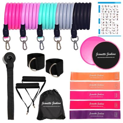 Jeanette Jenkins 18pcs Resistance Band Kit Bands with Handles Up to ...