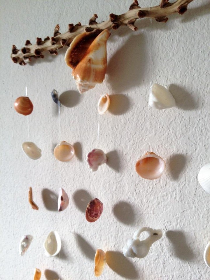 Nautical Shells Wind Chimes (#4) Palm tree Wood Conch Shell Nautical ...