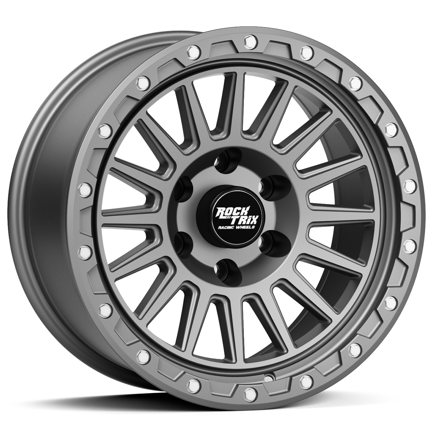 17" RockTrix RT113 17x9 -12 Gunmetal Wheel Rim 6x139.7 6x5.5 for Tacoma ...
