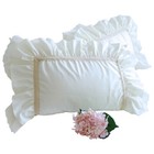 2pcs new White Satin Lace ruffle pillow case European style elegant ...