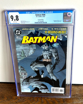 Batman 608 CGC 9.8 White Pages 2nd Print 2002 Jim Lee Cover | eBay