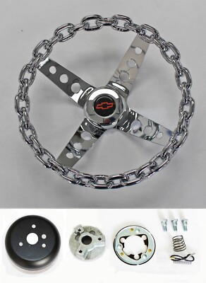 60 - 69 Chevrolet C10 C20 K10 K20 Pick Up 11" Chrome Chain Steering ...