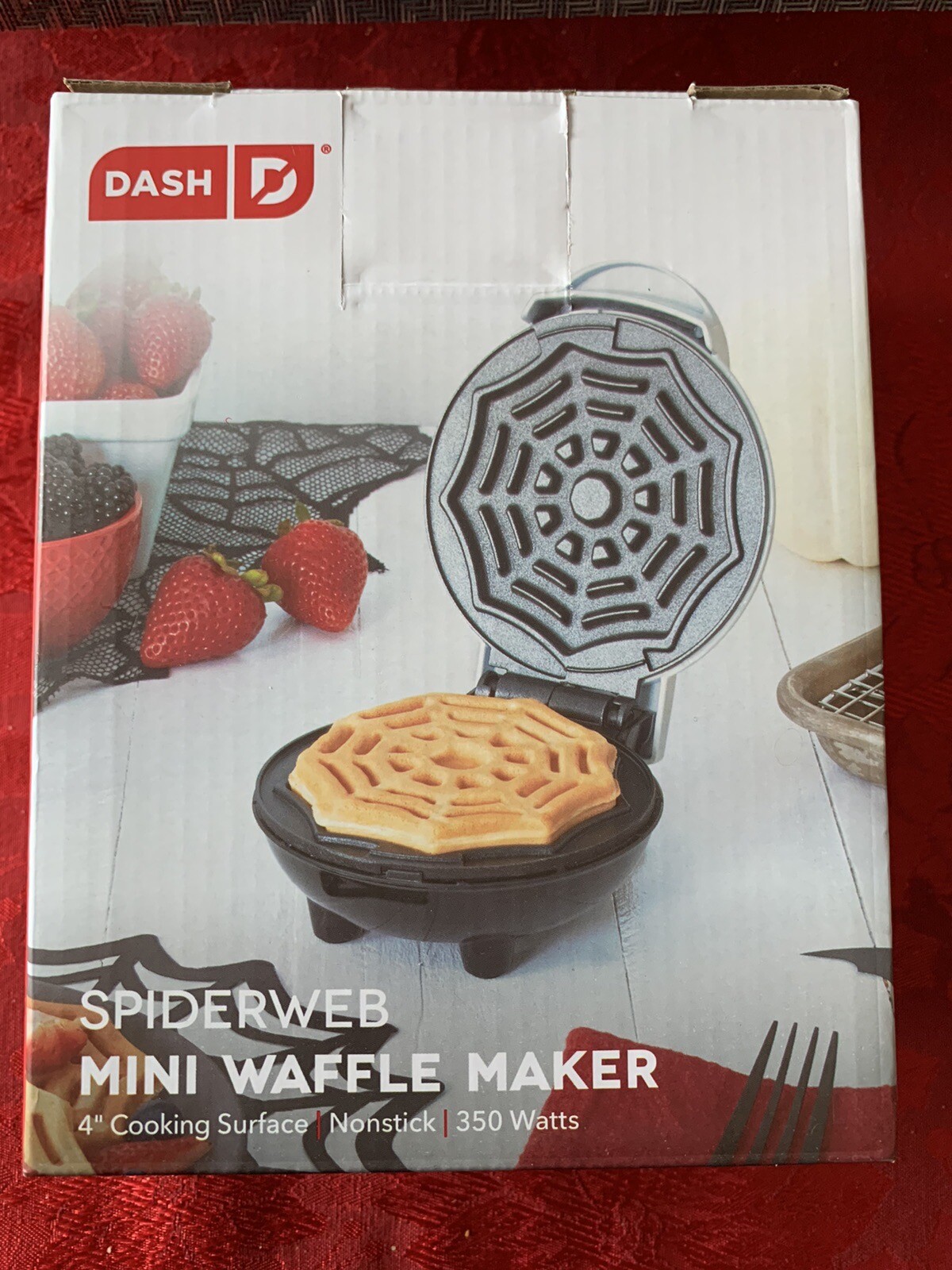 Dash Spider Web Mini Waffle Maker White 4" Cooking Surface Non-Stick | eBay
