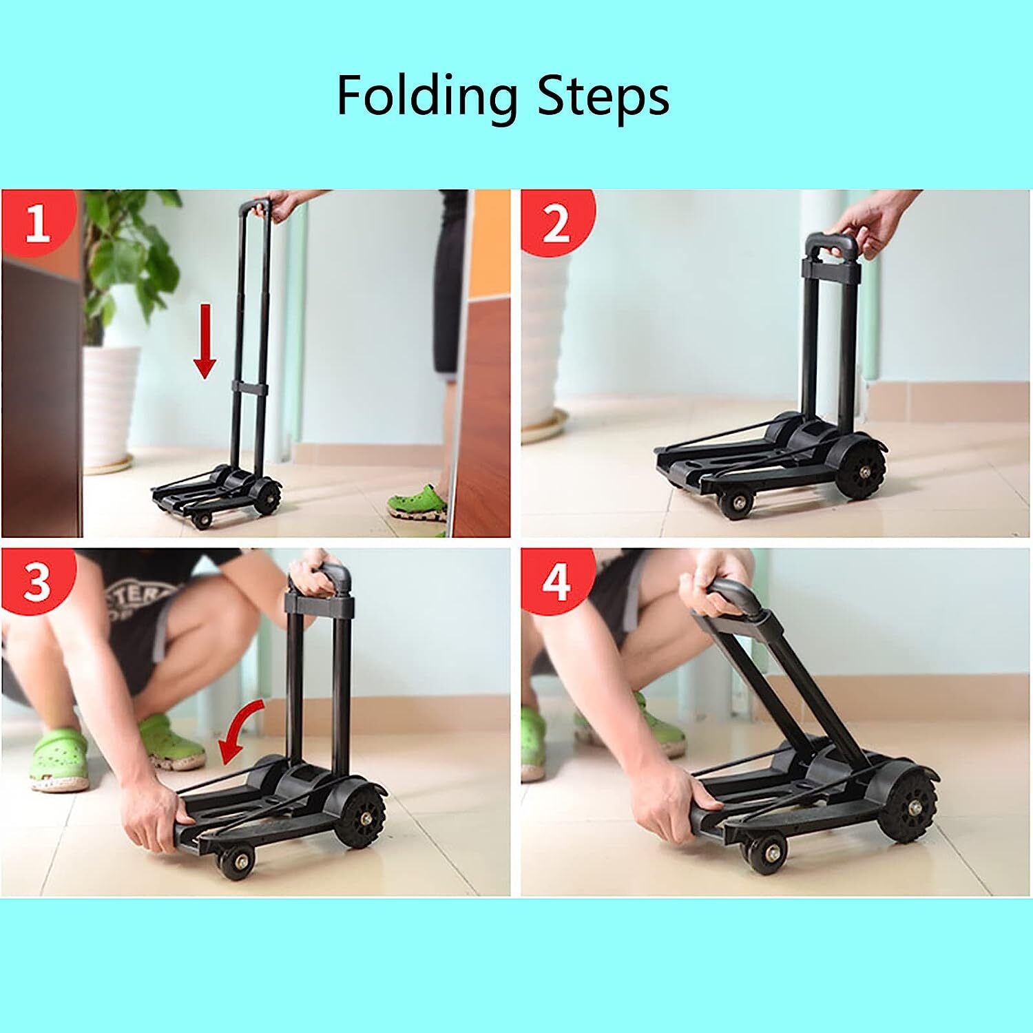 75KG Heavy Duty Folding Lightweight Hand Sack Trolley Cart Wheel Truck ...