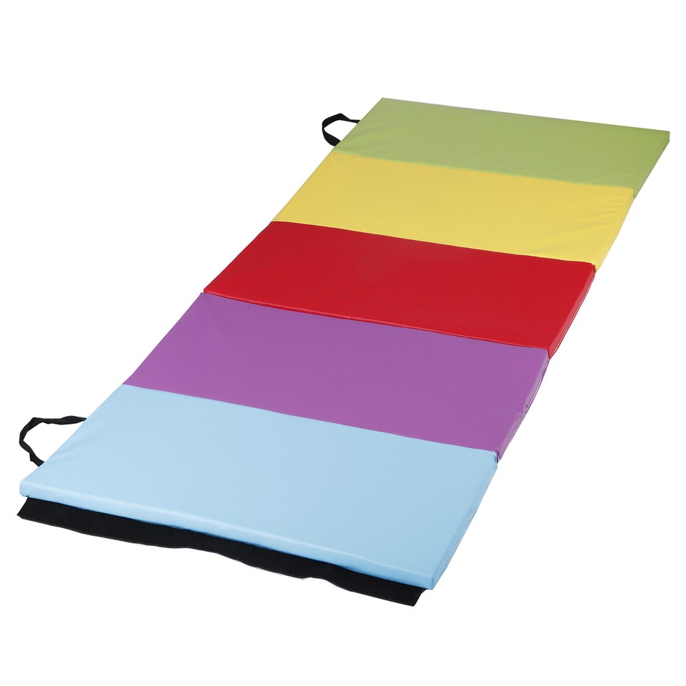 6'x2.5' Gymnastics Mat Foldable Tumbling Mat for Kids w/Carrying Handle ...