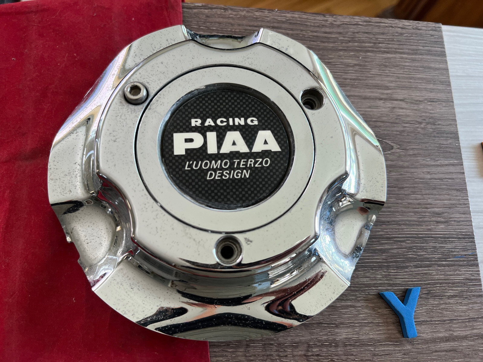 #Y 1) PIAA Racing L'UOMO TERZO Design Wheel Rim Center Hub Cap CHROME ...