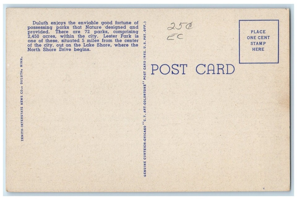 c1940 Scenic Lester River Falls Lester Park Duluth Minnesota MN Vintage ...