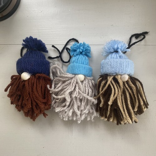 Set of 3 “Gnomey Brothers” Handmade Hanging Christmas Gnome Ornaments ...