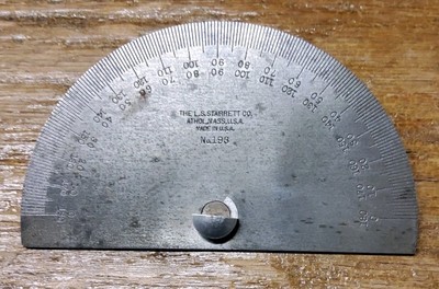 Vintage Starrett No. 193 Steel Protractor Angle Finder USA Machinist ...