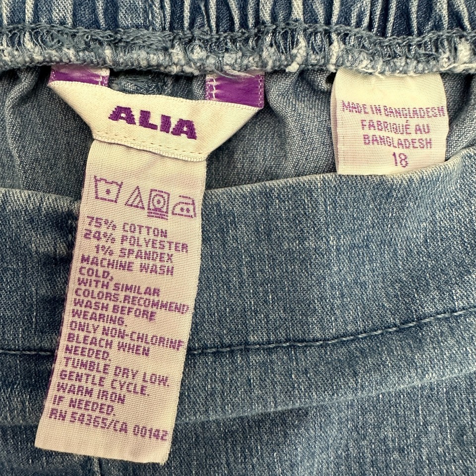 Alia Pull on Elastic Waist Straight Leg Women's size 18 Medium Blue ...