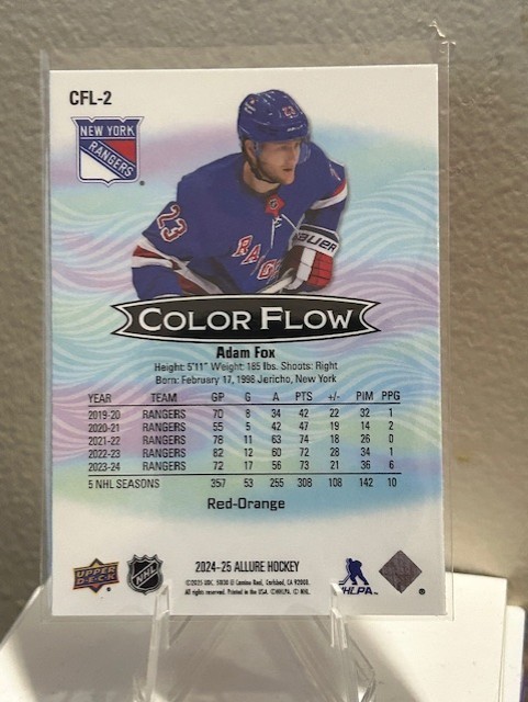 2024-25 Upper Deck Allure - Color Flow Adam Fox #CFL-2 Red Orange | eBay