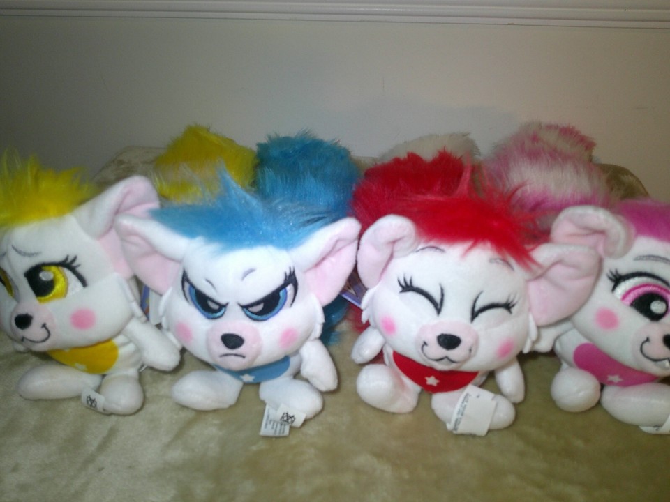 Elf on the Shelf Bogie Plush Set of 4 Yellow Red Pink Blue Long Fluffy ...