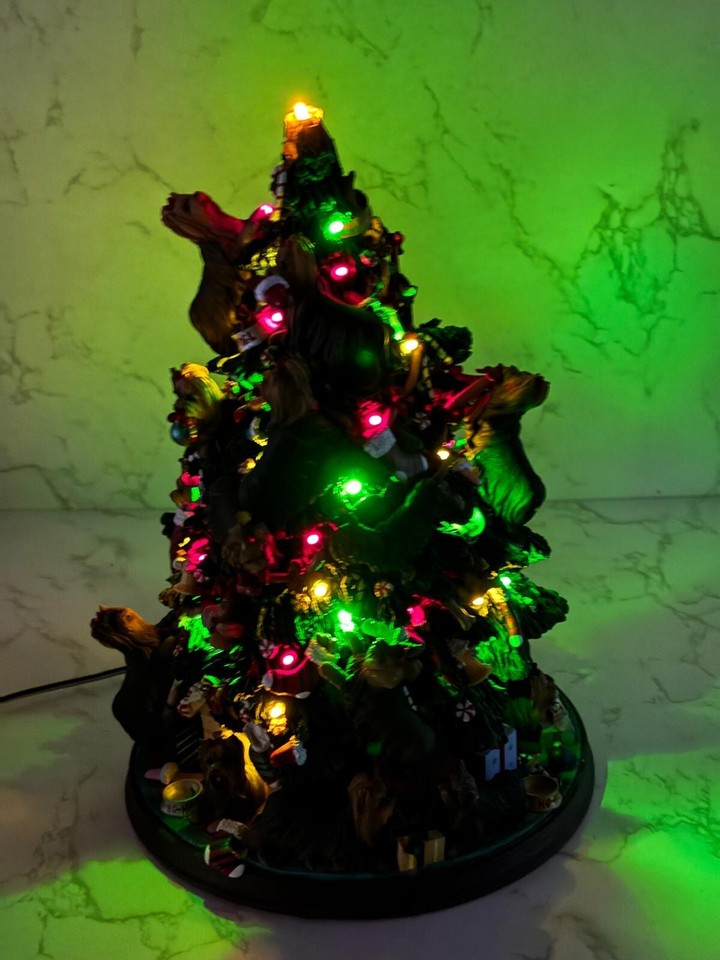 Danbury Mint Yorkie Yorkshire Terrier Dog Christmas Tree Lighted ...