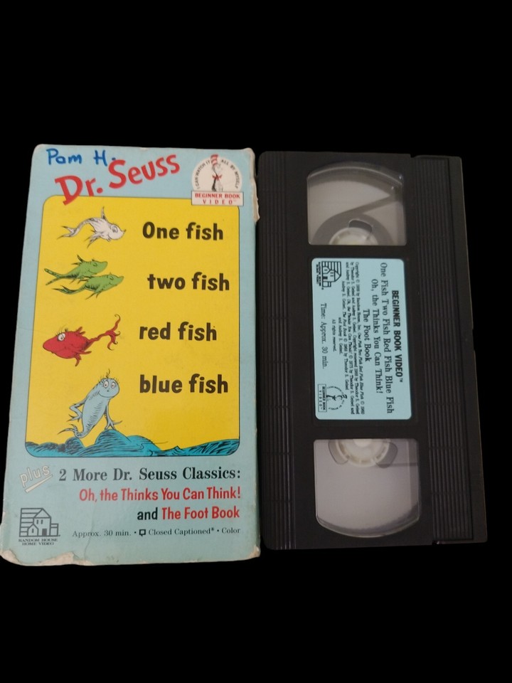 Dr. Seuss One Fish Two Fish Red Fish Blue Fish VHS PLUS 2 More Tales | eBay