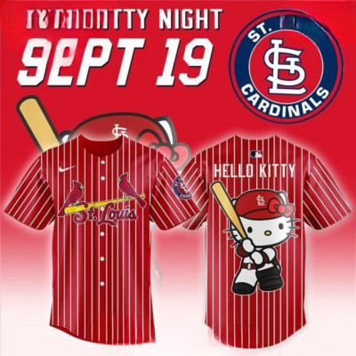 St. Louis Cardi.nals x Hello Kitty Night 2024 Red Baseball Jersey | eBay