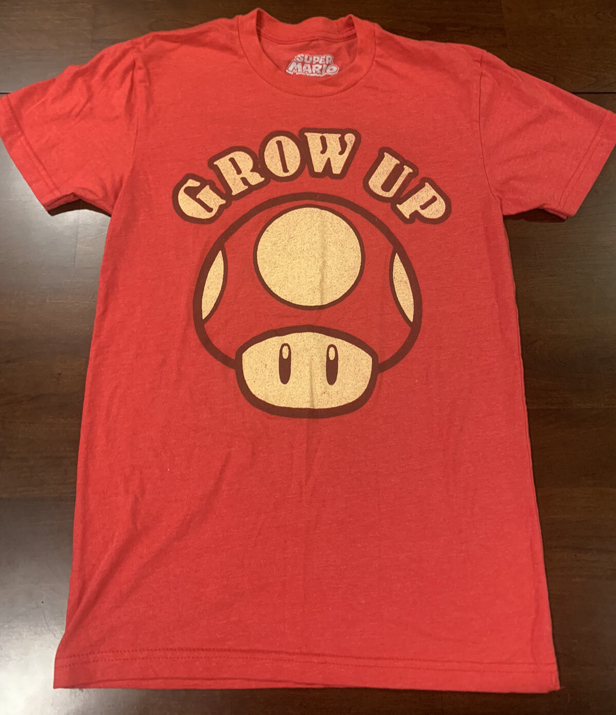 Super Mario “Grow Up” Mushroom Video Game Themed SS T… - Gem