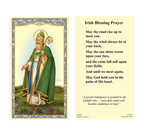(2 copies) Irish Blessing St Patrick Holy Prayer Card Catholic ...
