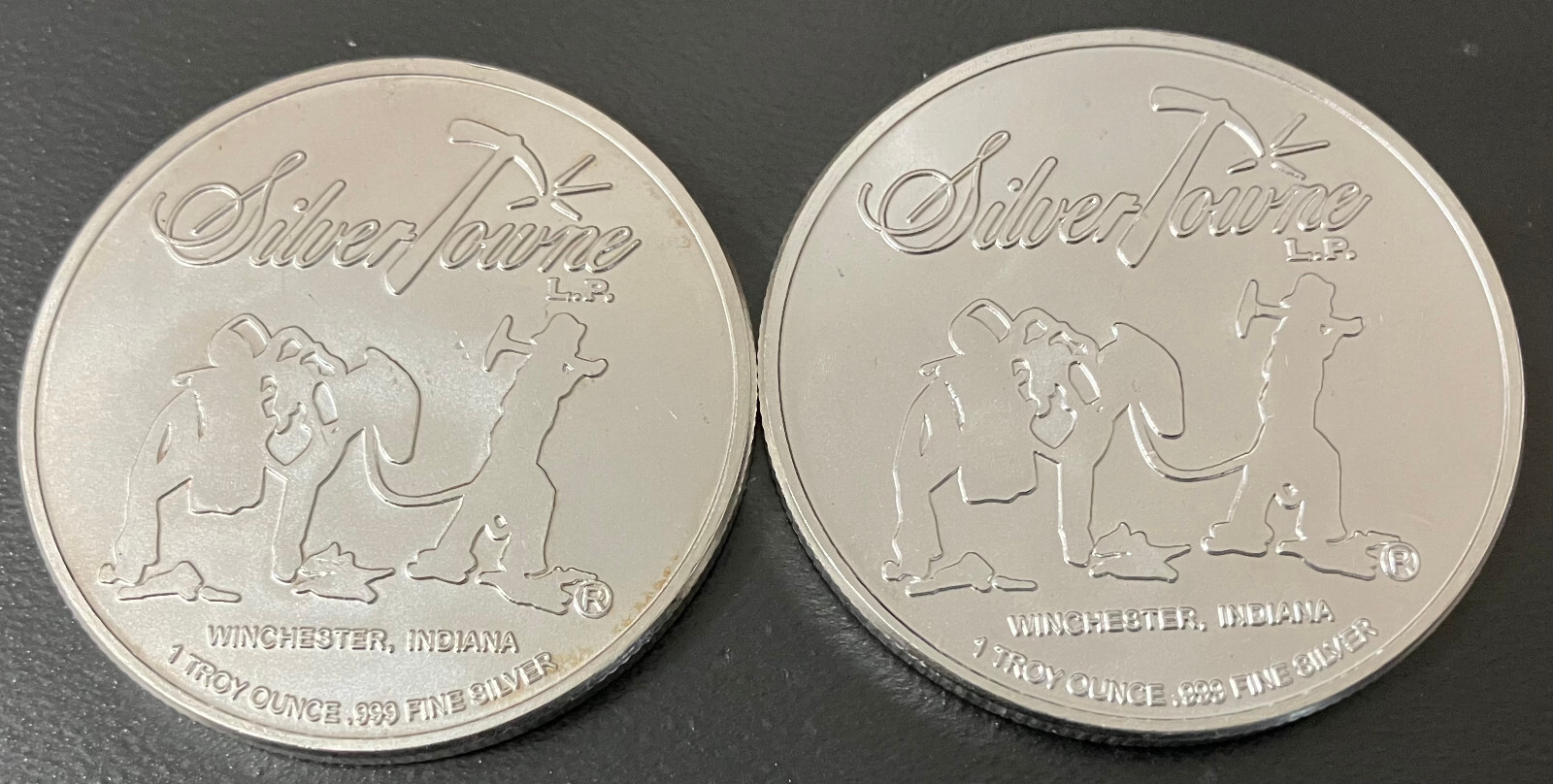 Two SilverTowne 1 Troy Oz. Silver Rounds Prospector | eBay