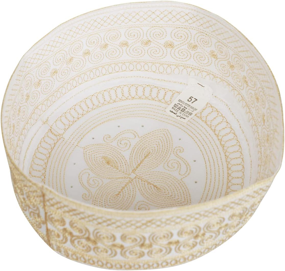 Muslim Prayer Kufi Hat Men Islam Skull Embroidery Cap Beanie Hat ...