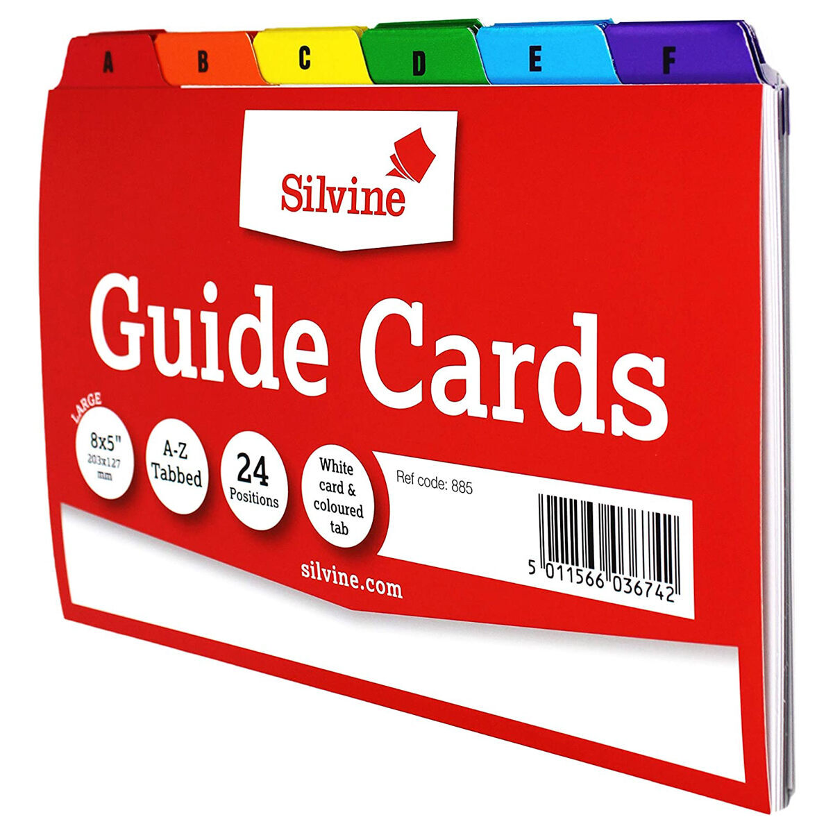 Silvine 8 x 5" Plain Unruled Guide Cards Tabbed A-Z 885 Brand New 24 ...