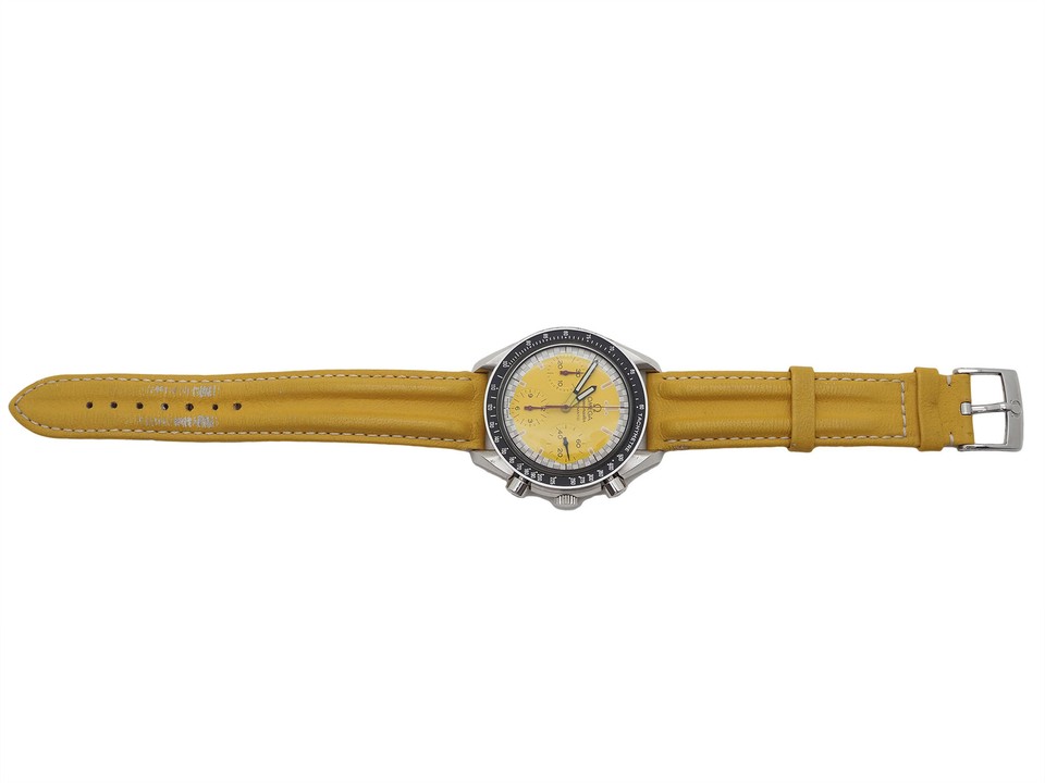 Omega Speedmaster Racing Schumacher 39Mm 3810.12.40 Yellow Leather Men ...