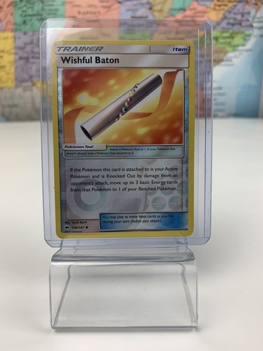SHIPS SAME DAY Pokemon Card NM Wishful Baton Rev Holo 128/147 Trainer ...