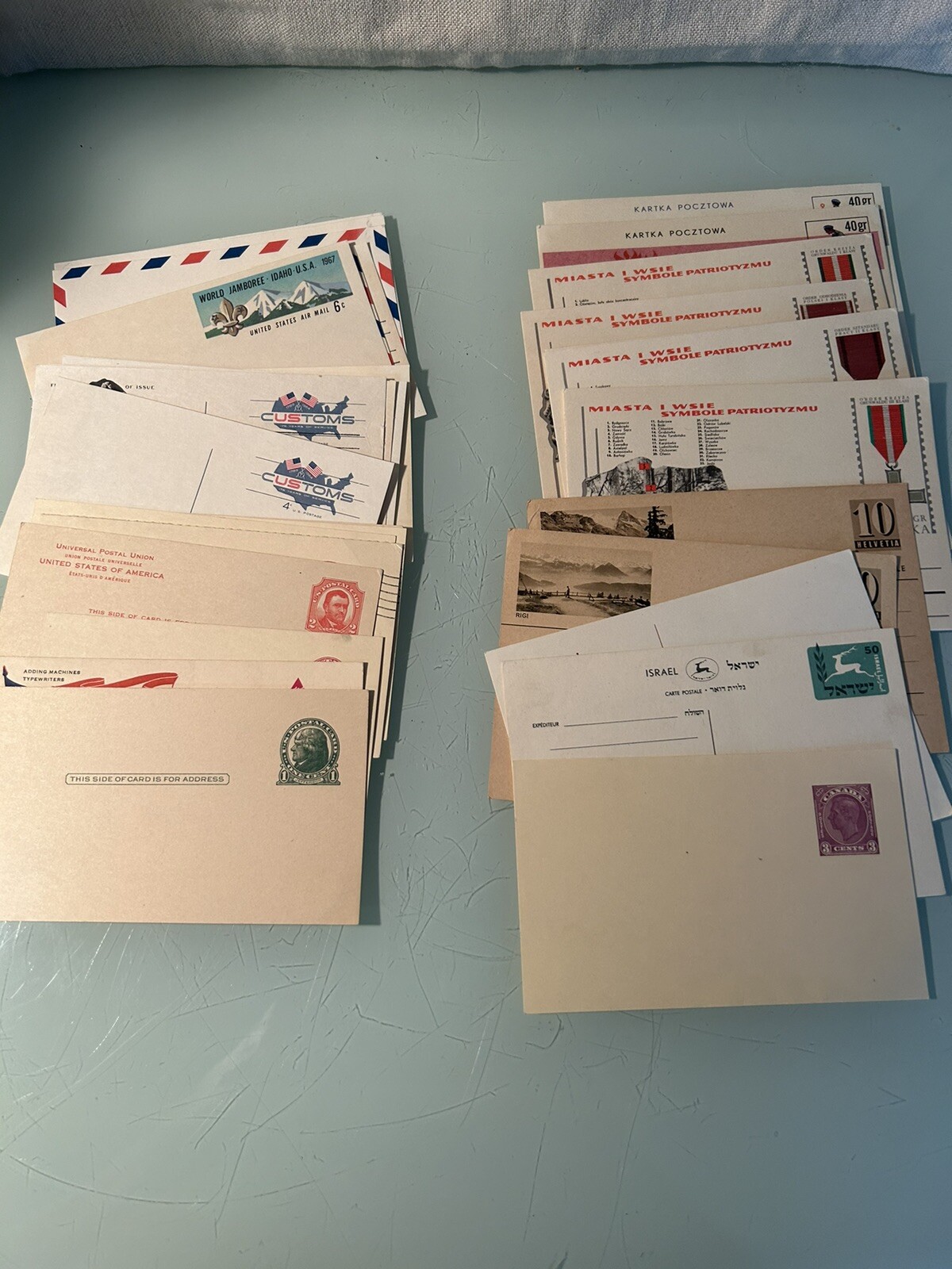 Lot Of 36 1930s And Up US Postal Cards & First Issue Plus Canada Israel ...