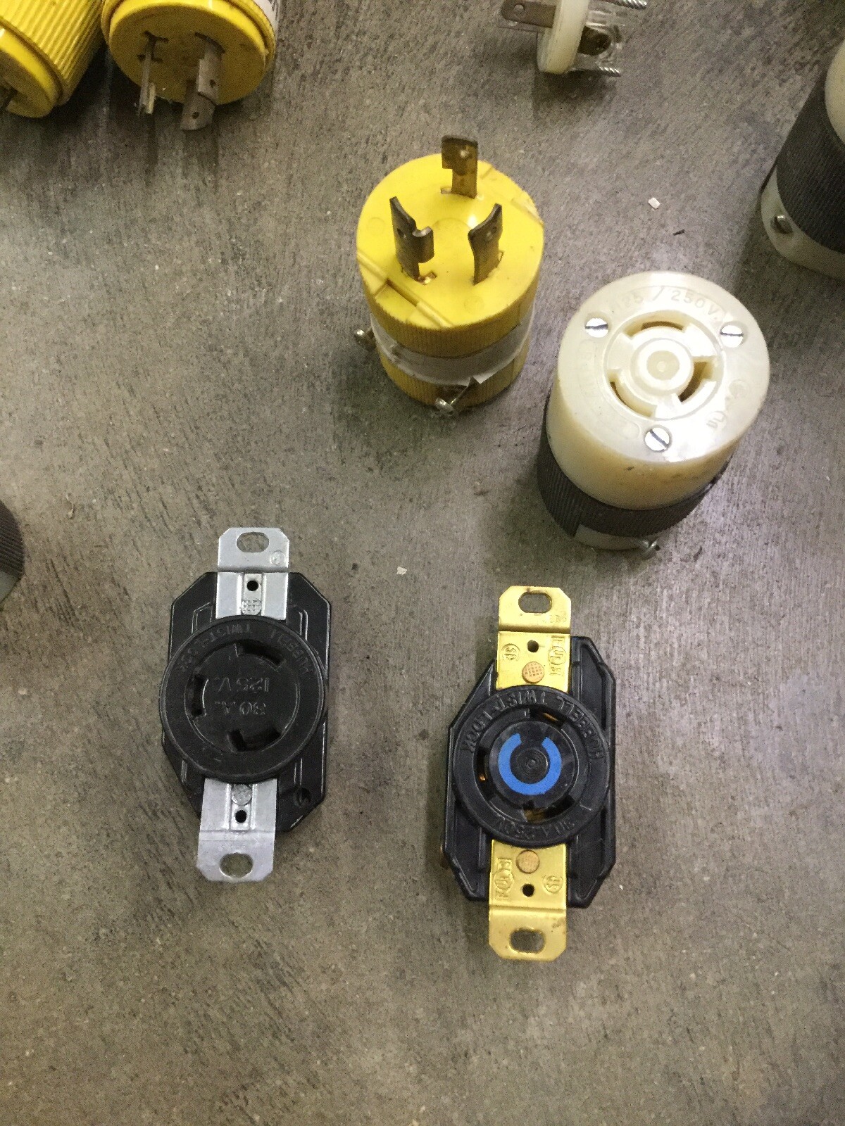 Lot Of Hubell Twist Lock Plugs And Receptacles, 30A 125V, 25A, 20 A 125 ...