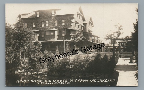 RPPC Higby Camp BIG MOOSE NY Adirondacks Mountains Beach Real Photo ...