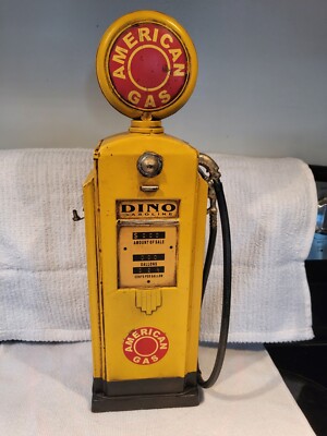 GAS FUEL GASOLINE DINO PUMP HANDMADE DECORATIVE VINTAGE TIN PLATE 17 ...
