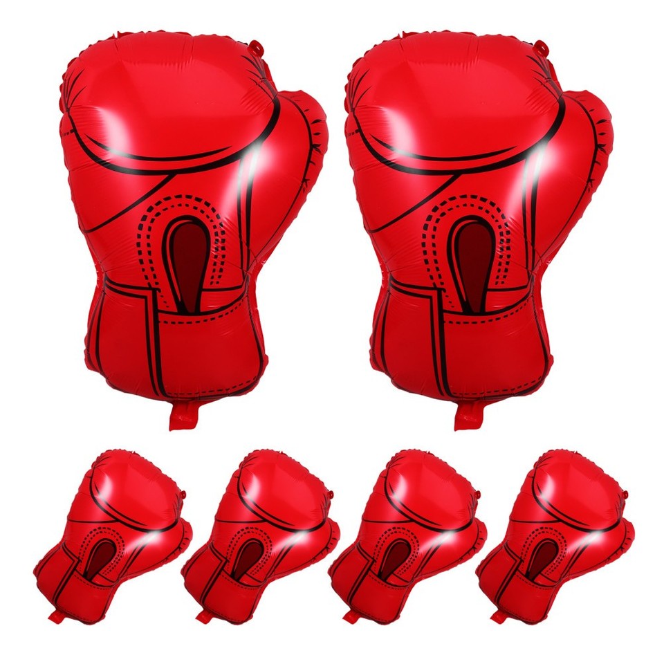 6 Pcs Boxing Balloon Decoration Gloves Cake Topper Birthday Party ...