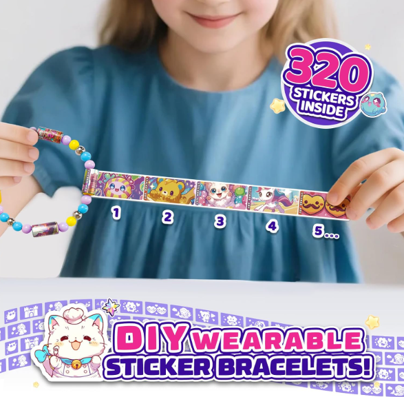 DIY Sticky Rolls Bracelet Stickers with Sticky Roll Book, Includes ...