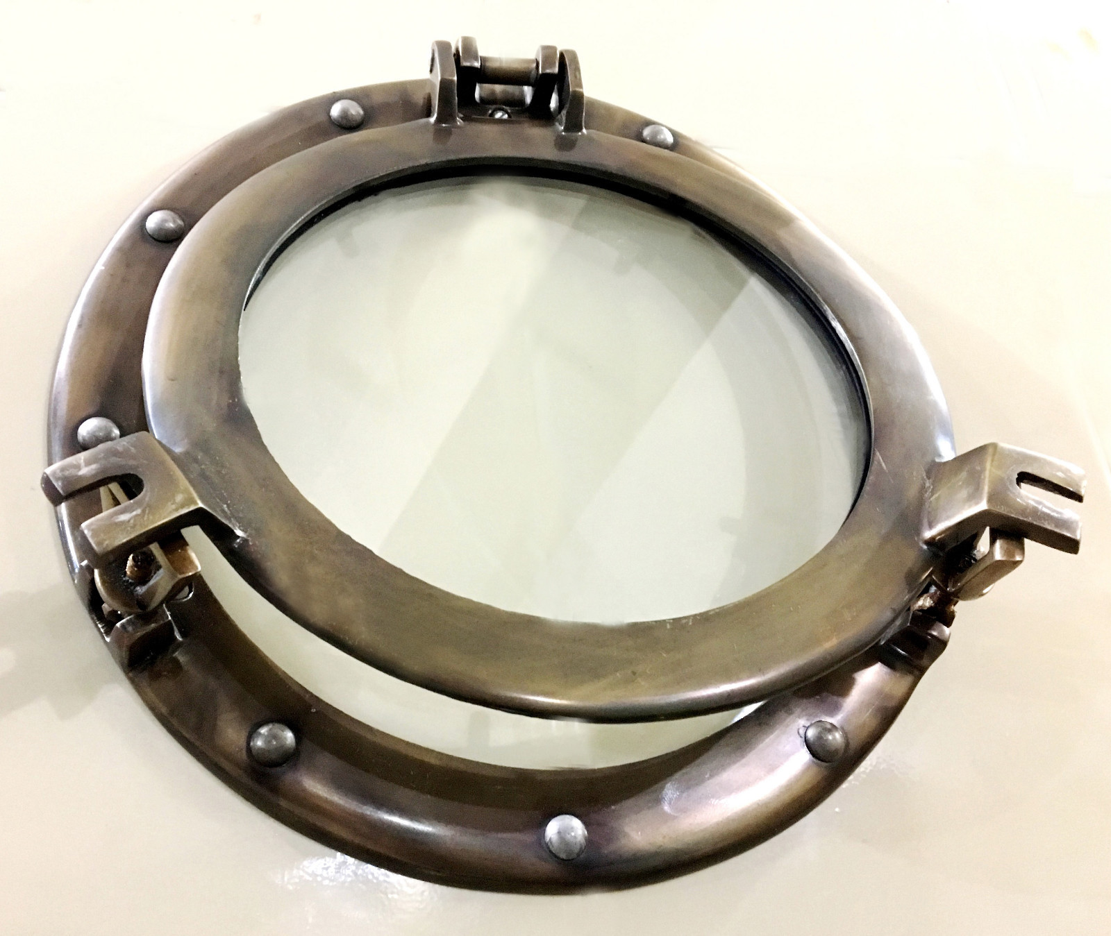 11" Aluminum Porthole Glass Window Antique Finish Cabin Porthole ~Wall ...