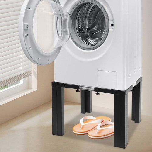 16" Black Stainless Steel Washing Machine Stand Adjustable Washer Dryer ...