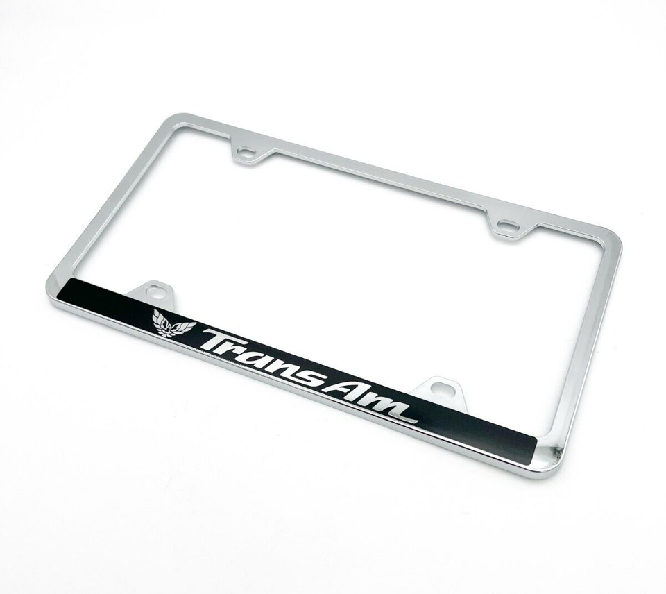 Chrome Plastic ABS License Plate Frame w/ Pontiac Firebird Trans Am ...