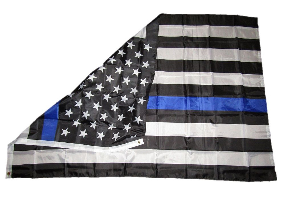 (Wholesale Lot 2) 4x6 Police Thin Blue Line Memorial USA American Flag ...
