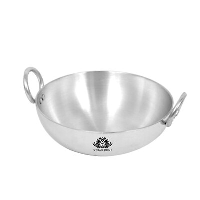 Stainless Steel Handmade Cooking Kadhai Cauldron Kitchenware 10 inch ...