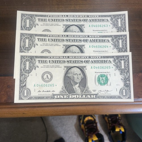 A lot of 3 2013 $1 Dollar star note sequential serial numbers | eBay
